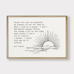 Carl Rogers Sunset Quote Printable, Mental Health Wall Art, Psychology ...