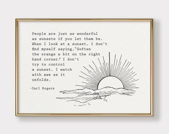 Carl Rogers Sunset Quote Printable, Psychology Wall Art Print, Mental ...