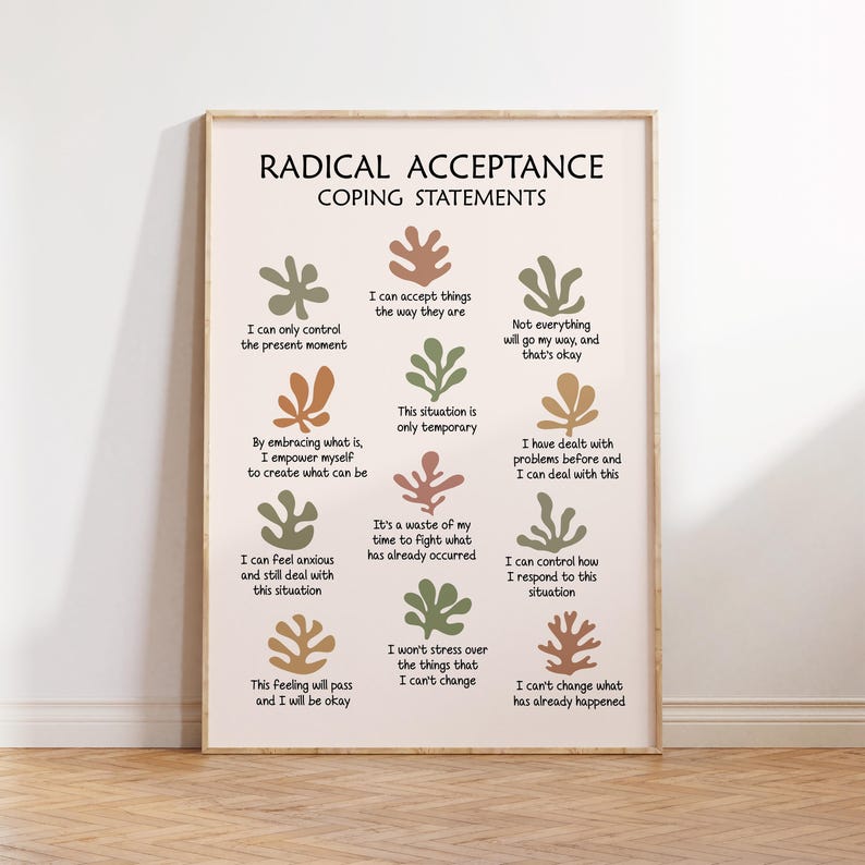 Radical Acceptance, DBT Coping Statements Printable, DBT Affirmations ...