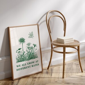 We All Grow at Different Rates, Retro Green Mental Health Poster ...