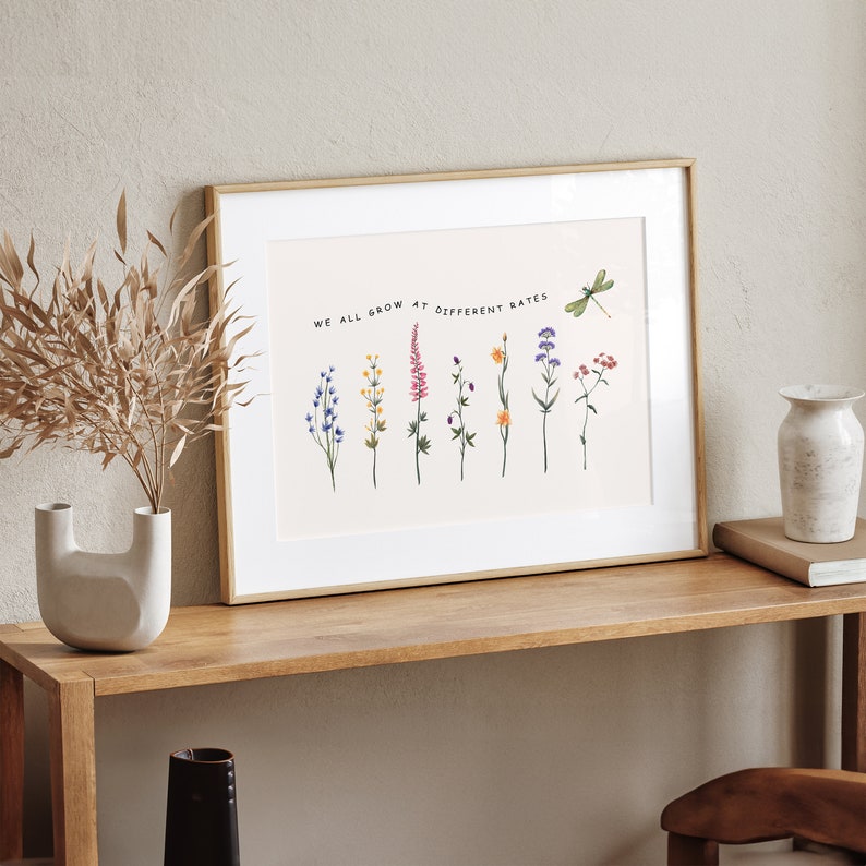 We All Grow at Different Rates Printable Wall Art, Mental Health Poster ...
