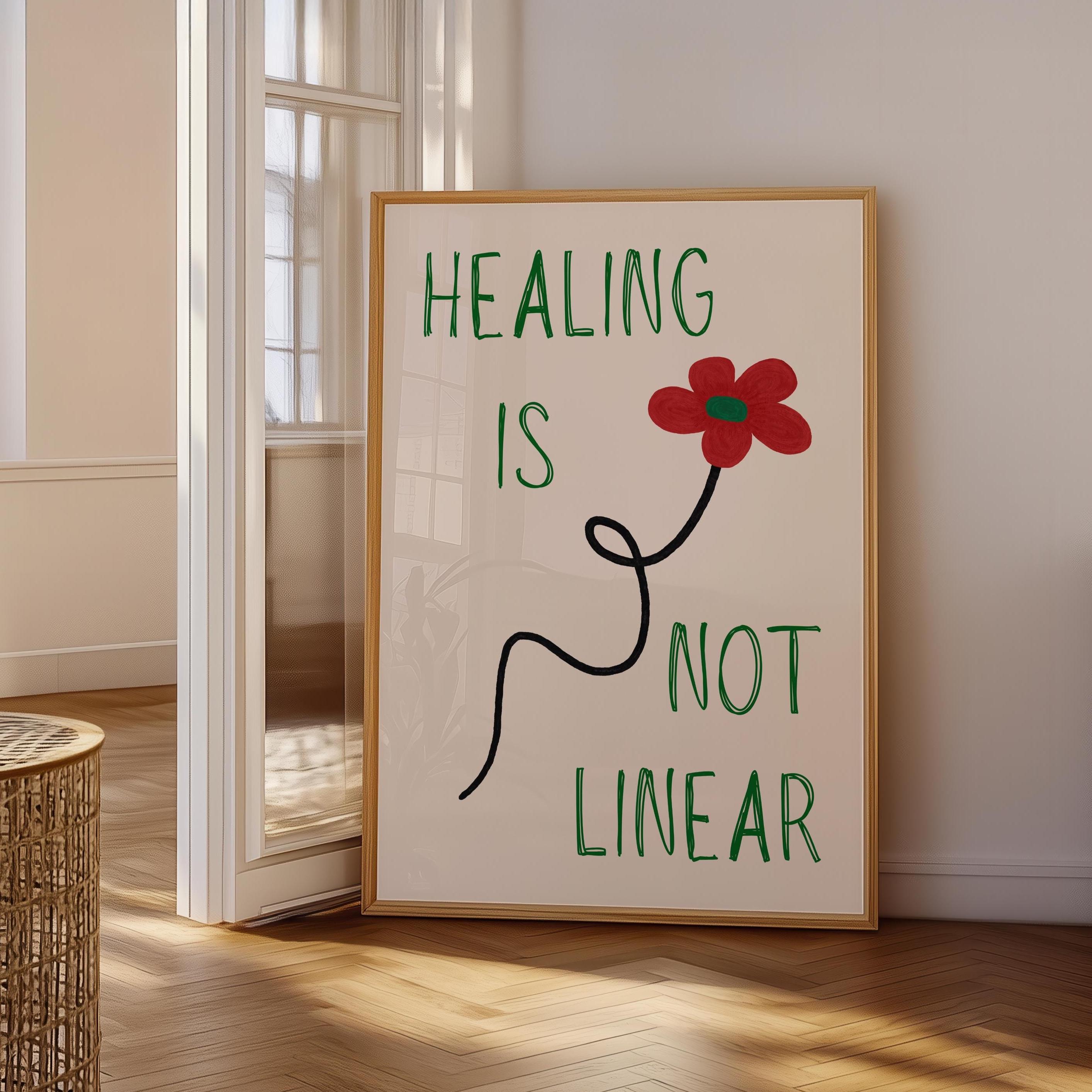 Healing is Not Linear, Mental Health Wall Art, Therapy Office Decor ...