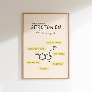 4 Happy Chemicals Prints, Mental Health Wall Art Set, Therapy Office ...