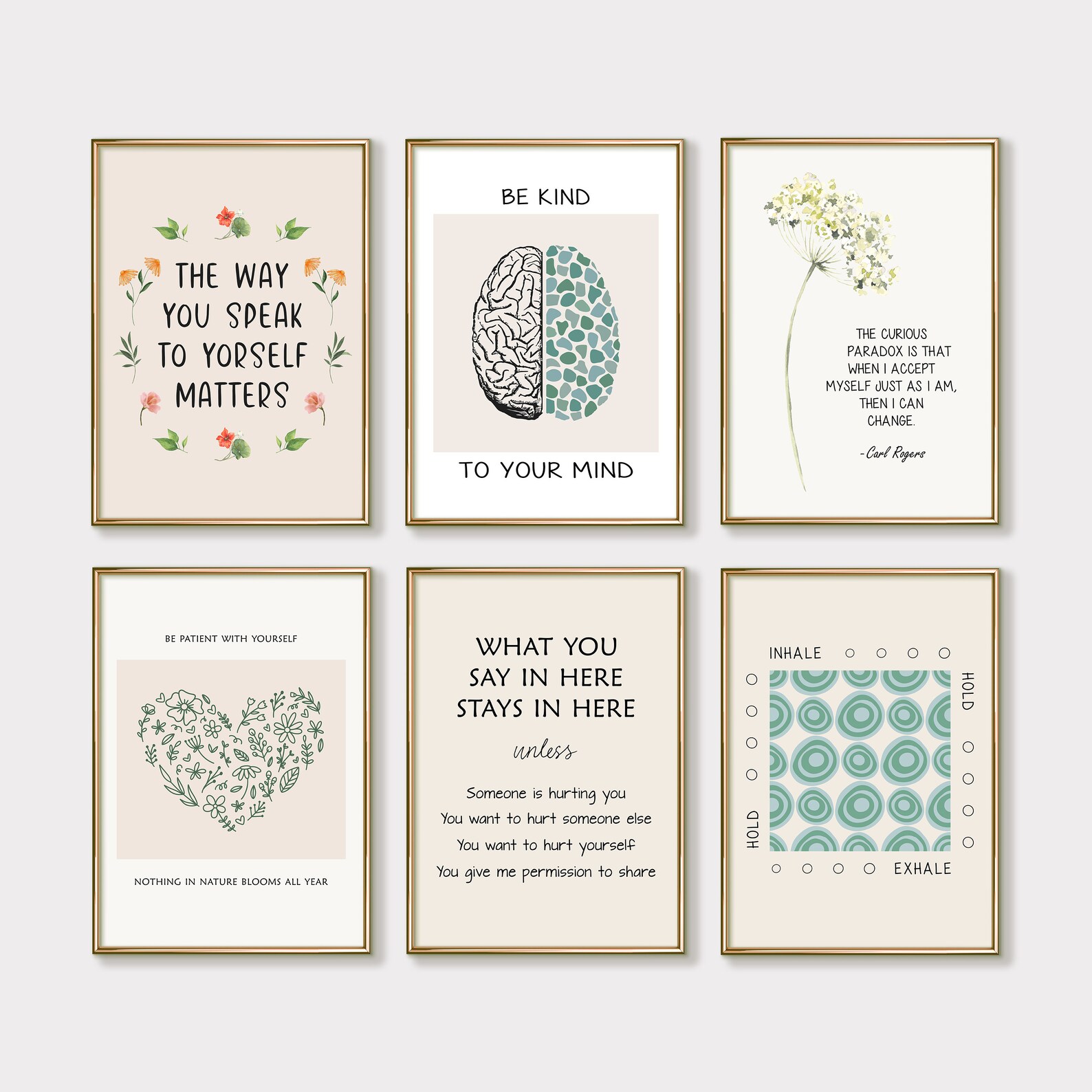 20 Mental Health Posters, Therapy Office Art Prints, Counselor Office ...