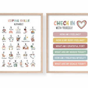 Set of 12 Psychology Posters, Calming Corner Bundle for Classroom Decor ...