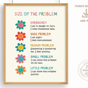 Size of Problem Poster, Calm Corner, School Counselor, Kids Therapy ...