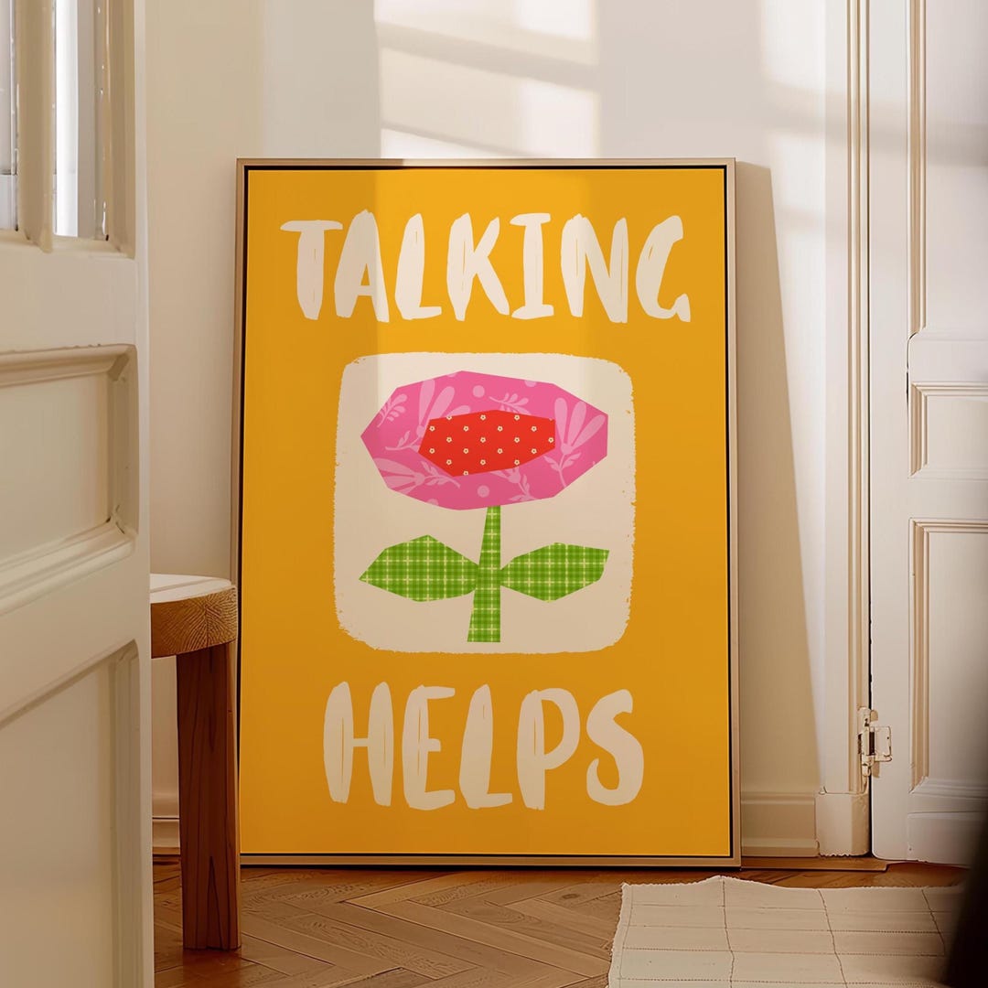 Talking Helps Printable, Mental Health Wall Art, Therapy Office Decor ...