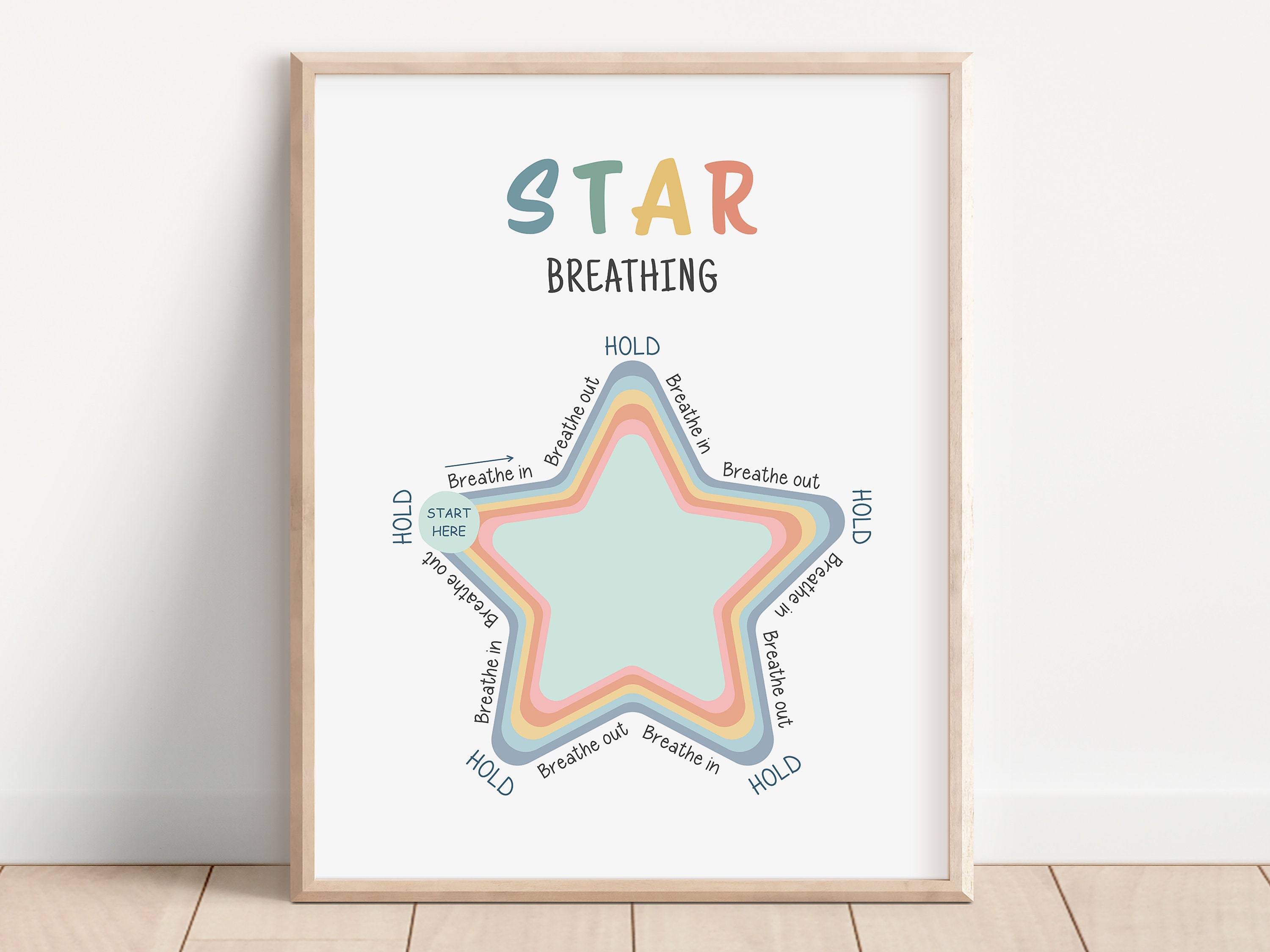 Breathing Exercises Mindfulness Breathing Poster Anxiety - Etsy