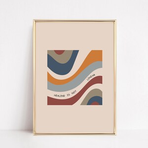 Healing is Not Linear, Mental Health Wall Art, Healing Poster for ...