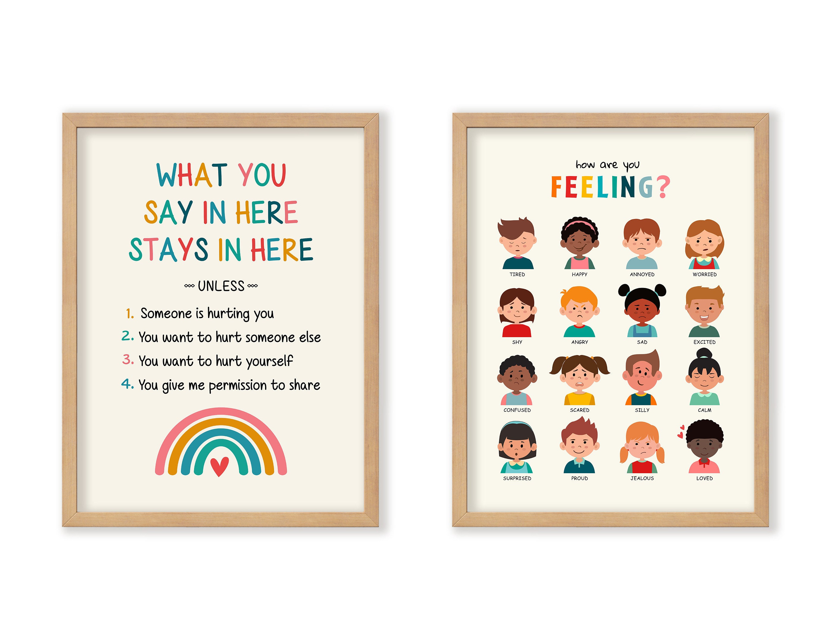 Mental Health Poster Bundle, Calming Corner for Kids, Set of 12 Prints ...