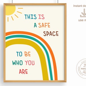 Safe Space Poster, Therapy Office Decor, Calm Corner, School Social ...