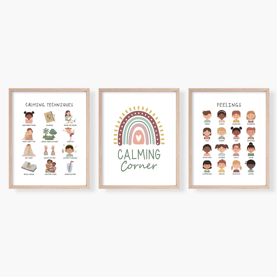 Calming Corner Bundle of 3 Posters, Calm Down Corner, Classroom Prints ...