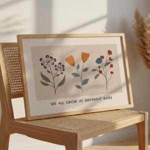 We All Grow at Different Rates, Mental Health Poster, Printable Wall ...