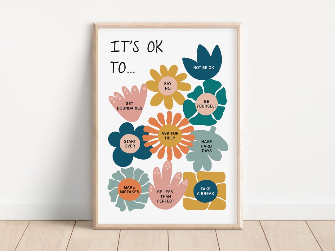 It’s OK to Not Be OK Poster Printable, Mental Health Print, Therapy ...