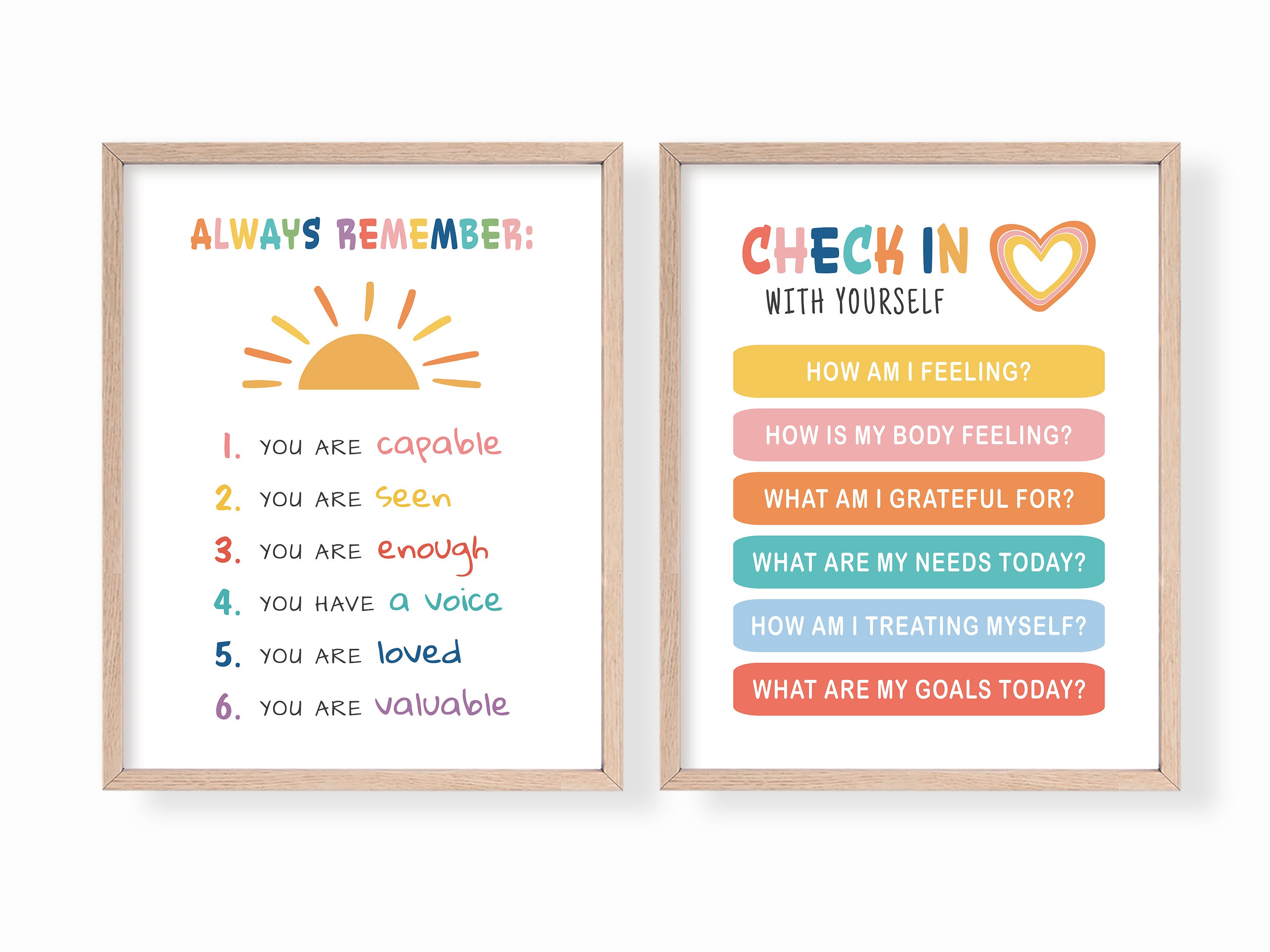 Mental Health Posters, Set of 8 Psychology Prints for Kids, Zones of ...