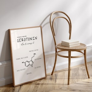 Serotonin Printable, Happy Chemicals Wall Art, Therapy Office Decor ...