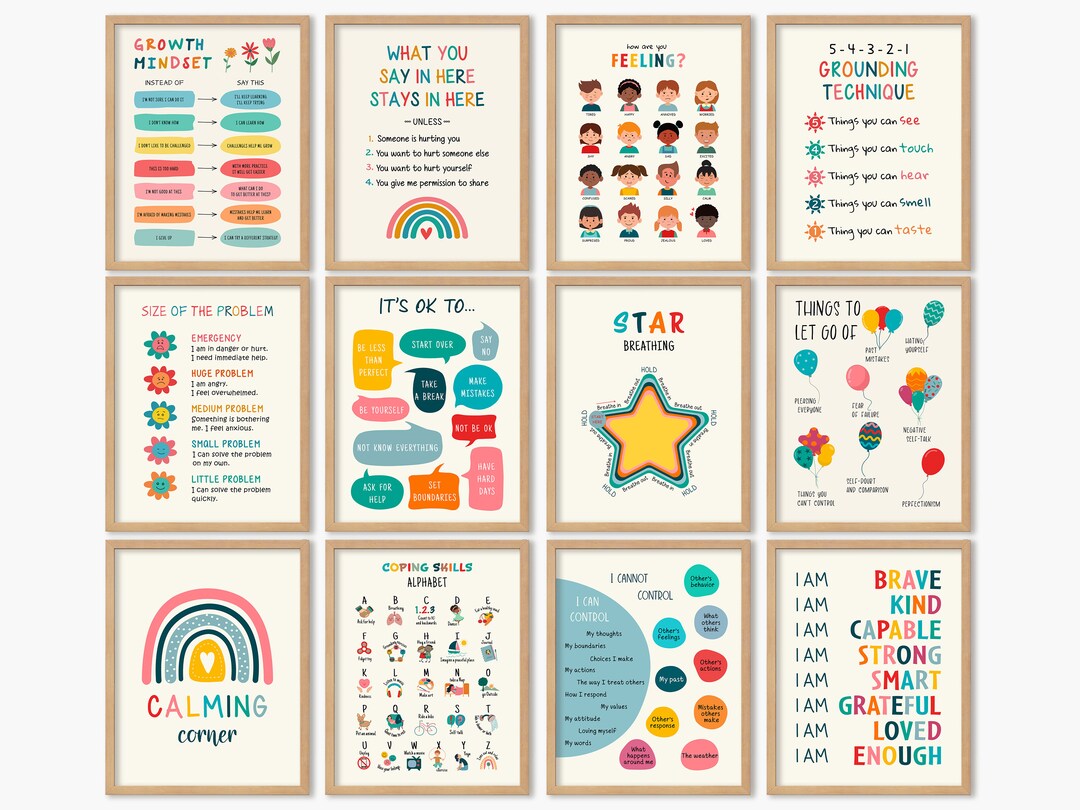Mental Health Poster Bundle Calming Corner for Kids Set of - Etsy