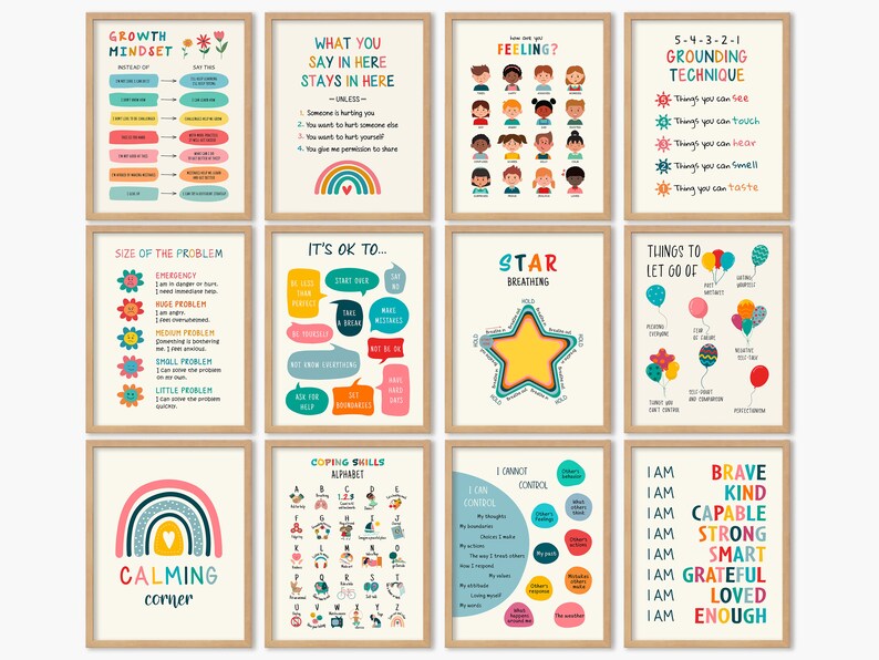 Mental Health Poster Bundle Calming Corner for Kids Set of - Etsy