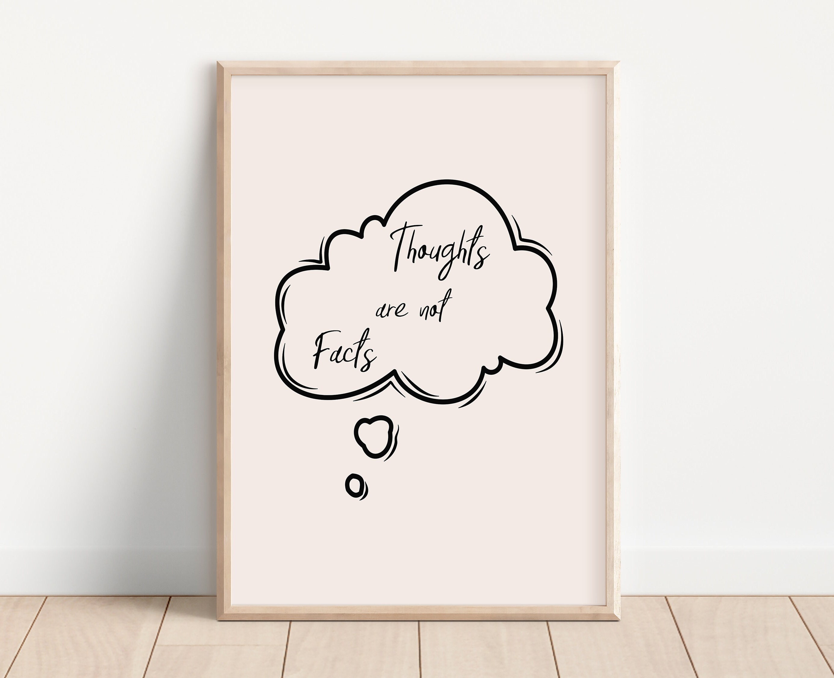 Thoughts Are Not Facts, Mental Health Wall Art, Therapy Office Decor ...