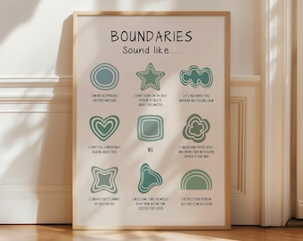 Boundaries Sound Like... Boho Rainbow Classroom/office Poster PDF Print ...