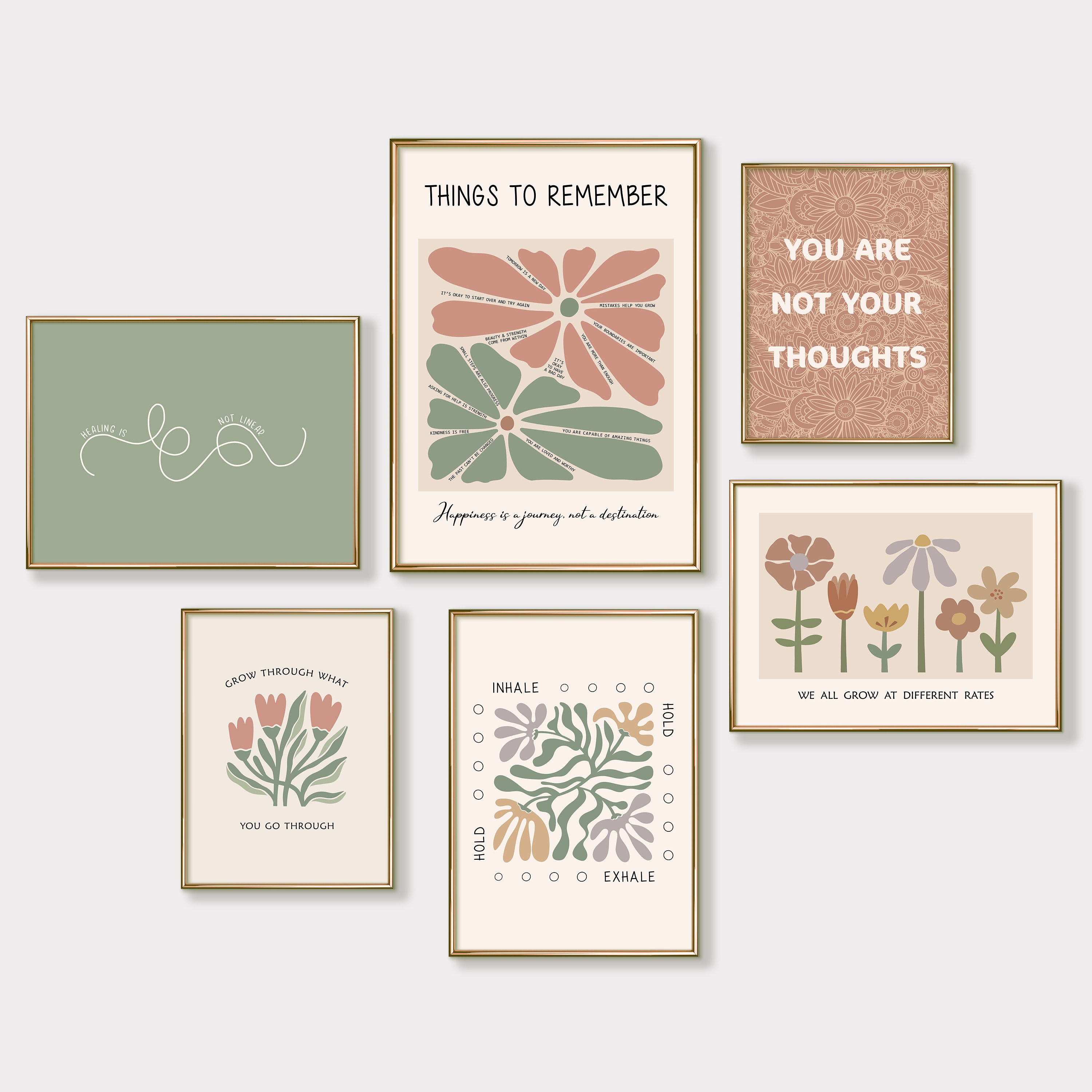 Mental Health Prints, Set of 6 Mental Health Posters for Counselor ...