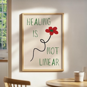 Healing is Not Linear, Mental Health Wall Art, Therapy Office Decor ...