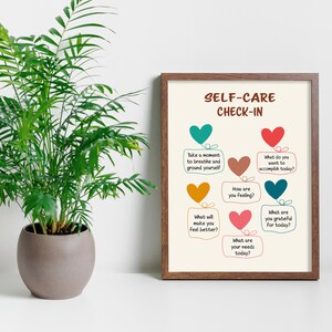 Self Care Check in Poster Daily Checklist Therapy Office - Etsy