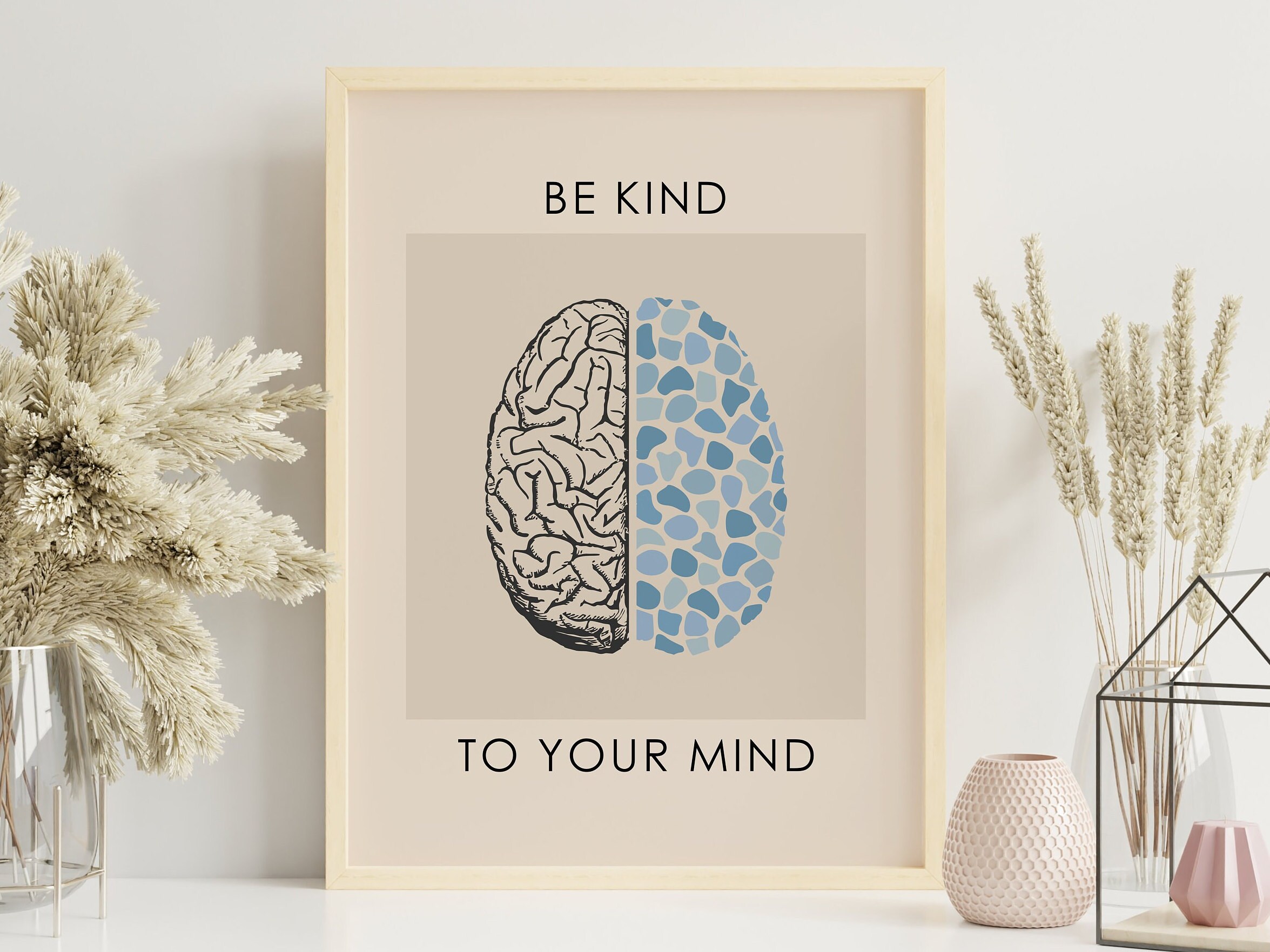 Be Kind to Your Mind, Mental Health Poster, Therapy Office Decor ...