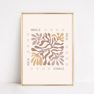Box Breathing Poster, Mindful Breathing, Therapy Office Decor ...