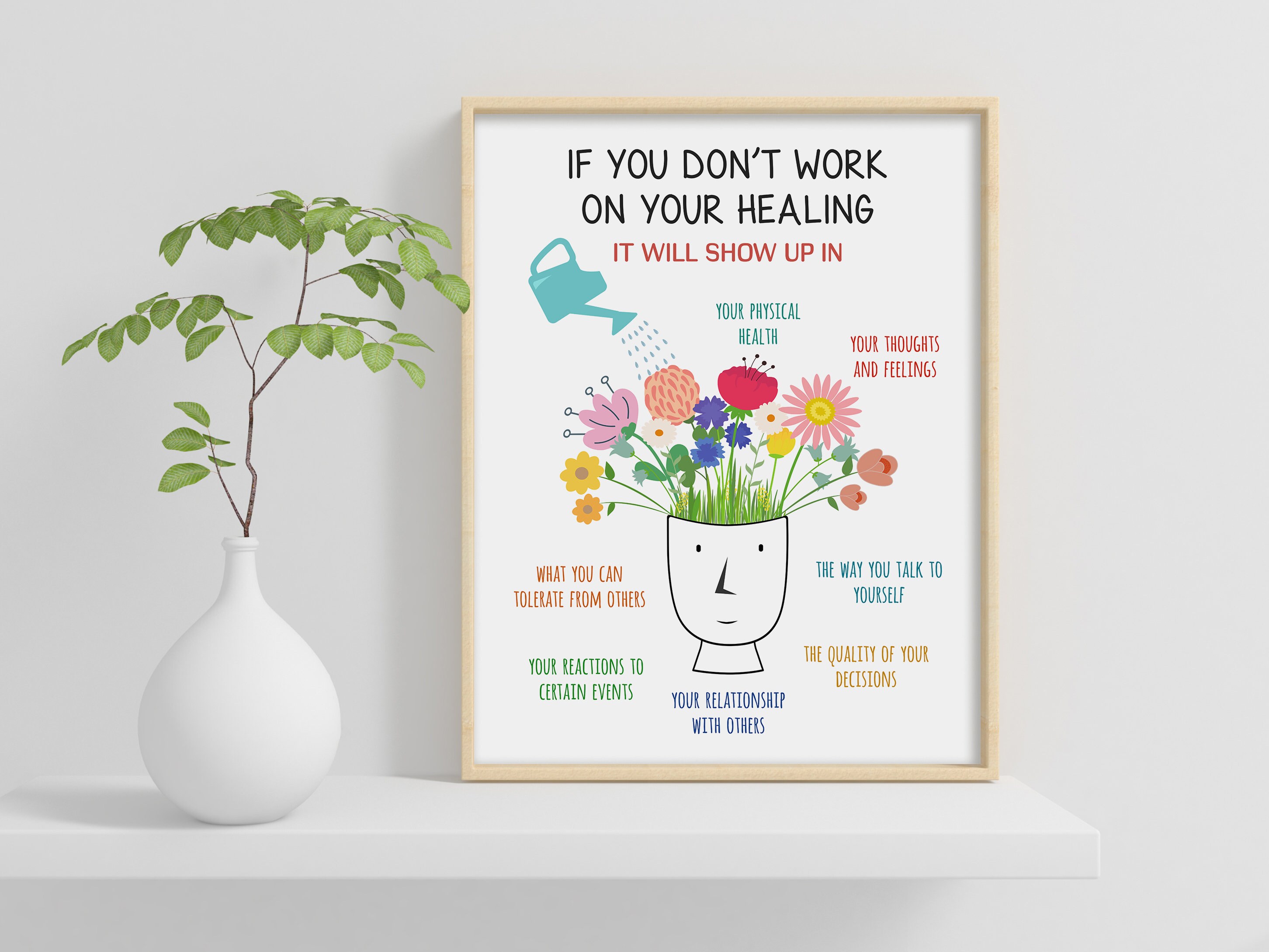 Healing Art Print, Mental Health Poster, If You Don't Work on Your ...