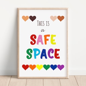 Safe Space Poster, Classroom Decor, Diversity, Inclusion, Therapy ...