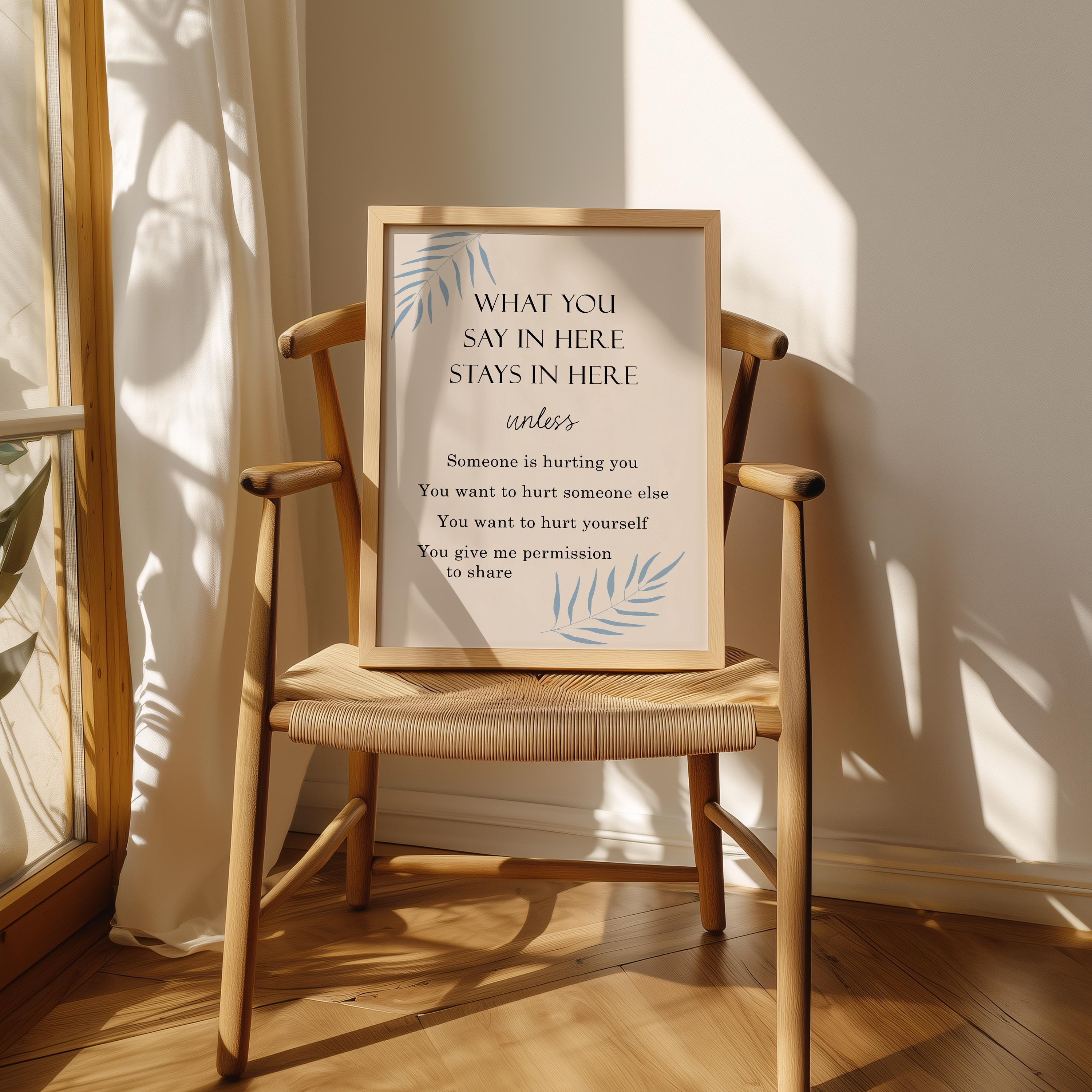 What You Say in Here Stays in Here, Psychology Art Print ...