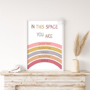 Safe Space Poster Therapy Office Decor School Social Work - Etsy