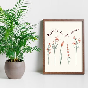 Healing is Not Linear Poster Mental Health Digital Print - Etsy