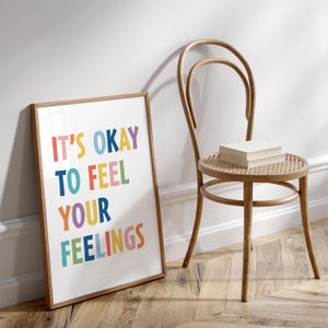 Its Okay to Feel Your Feelings, Mental Health Poster, Affirmation Wall ...