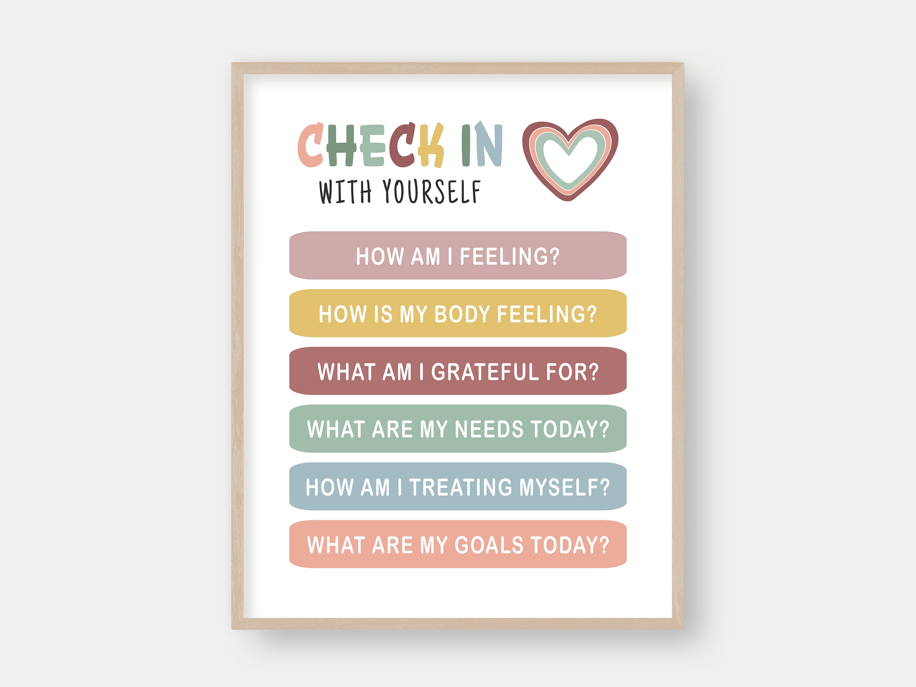 Mental Health Check In Check in With Yourself Poster Daily - Etsy