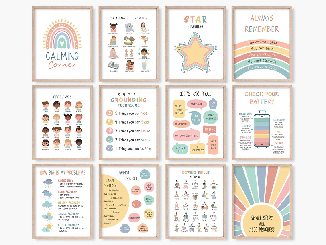 Set of 14 Psychology Posters Mental Health Bundle Calming - Etsy