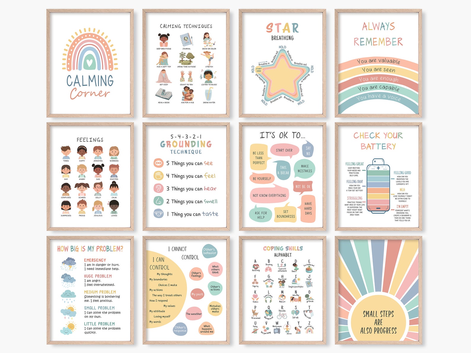 Set of 14 Psychology Posters Mental Health Bundle Calming - Etsy