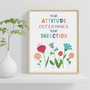 Your Attitude Determines Your Direction, Mental Health Poster, Therapy ...
