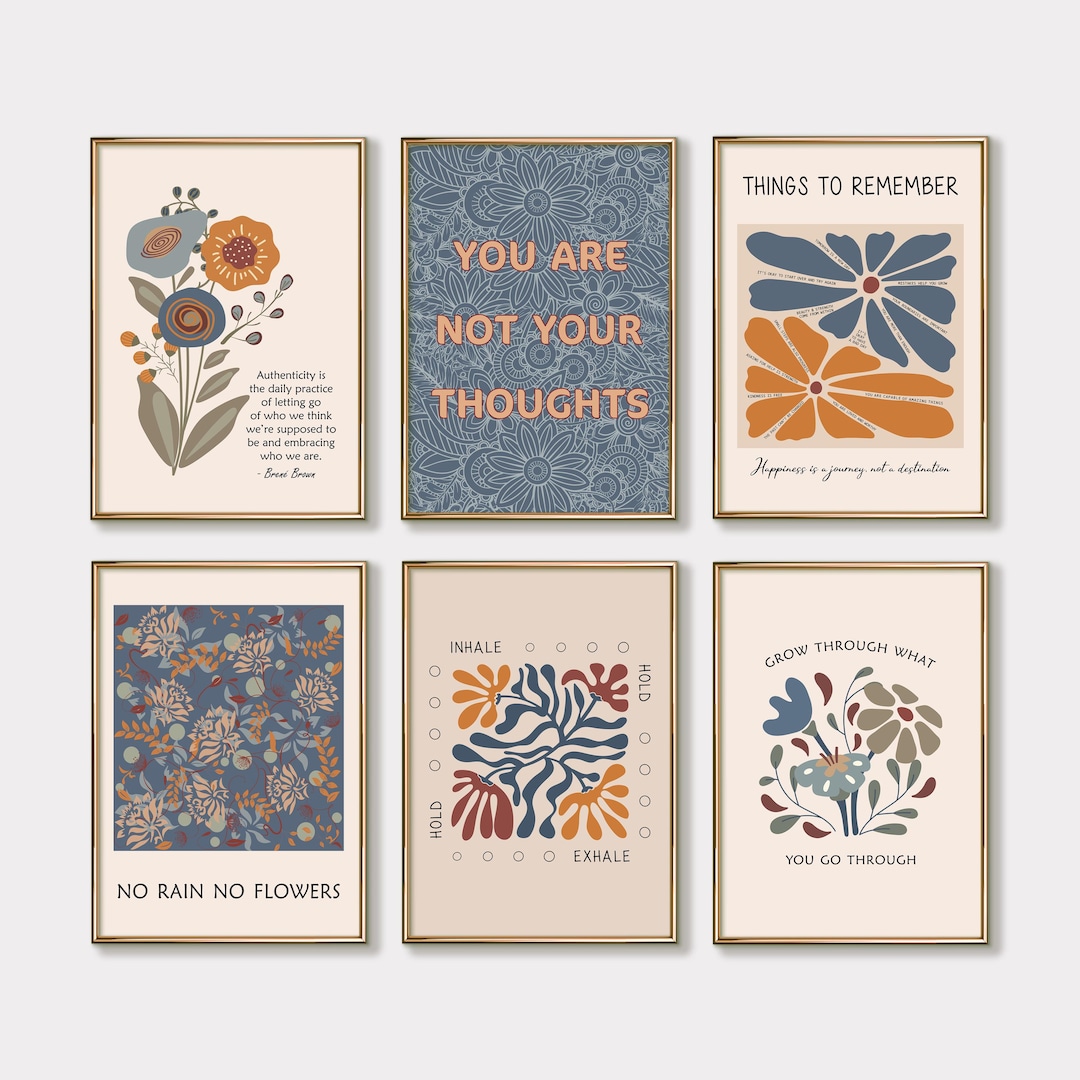 Mental Health Posters, Set of 6 Mental Health Prints for Therapy Office ...