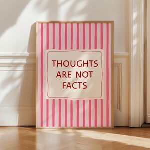Thoughts Are Not Facts, Mental Health Wall Art, Therapy Office Decor ...