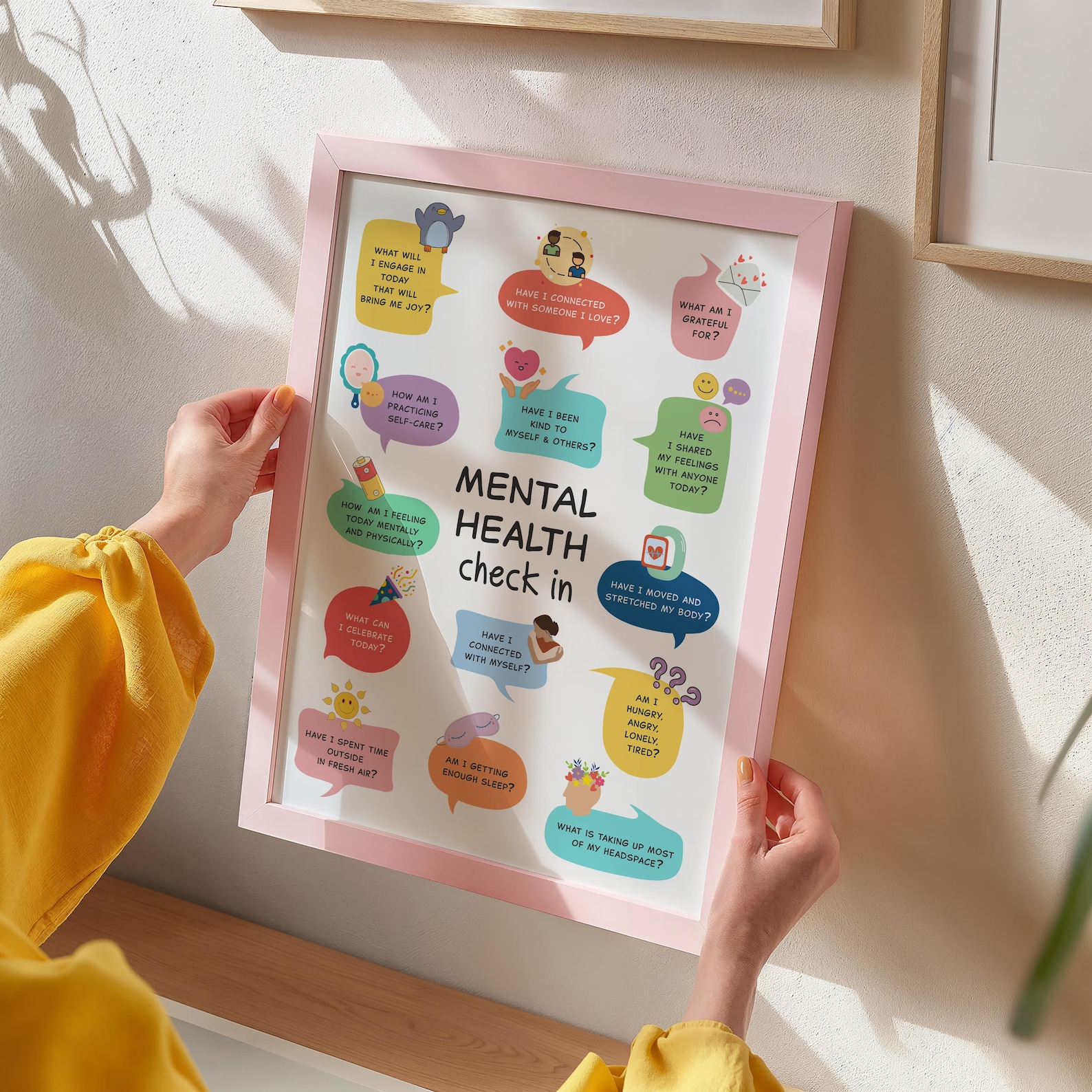 Mental Health Check in Poster, Positive Self-talk, Daily Checklist ...