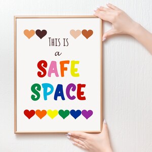 Safe Space Poster, Classroom Decor, Diversity, Inclusion, Therapy ...