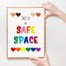 Safe Space Poster, Classroom Decor, Diversity, Inclusion, Therapy ...