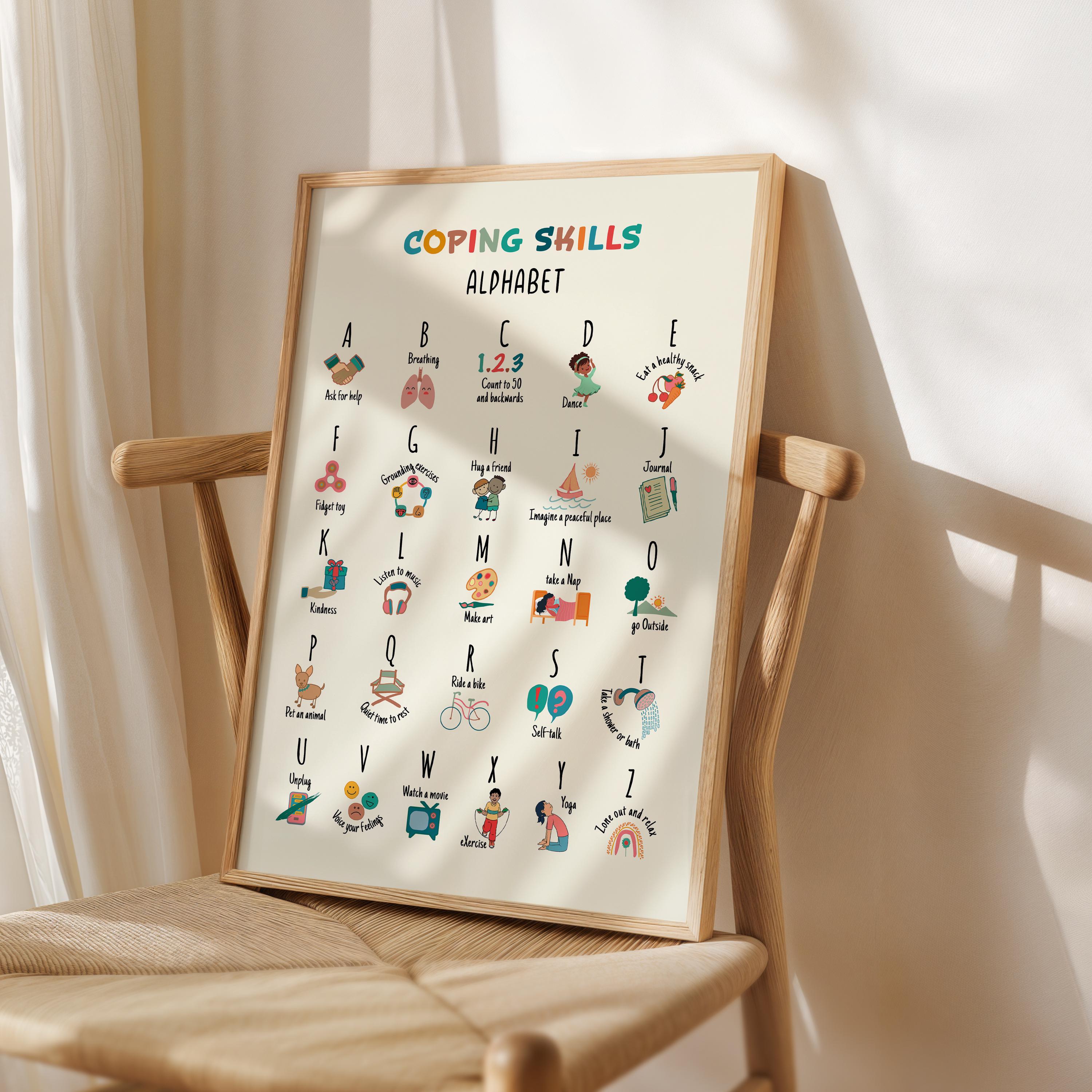 Coping Skills Alphabet Poster, ABC Coping Skills for Kids, School ...
