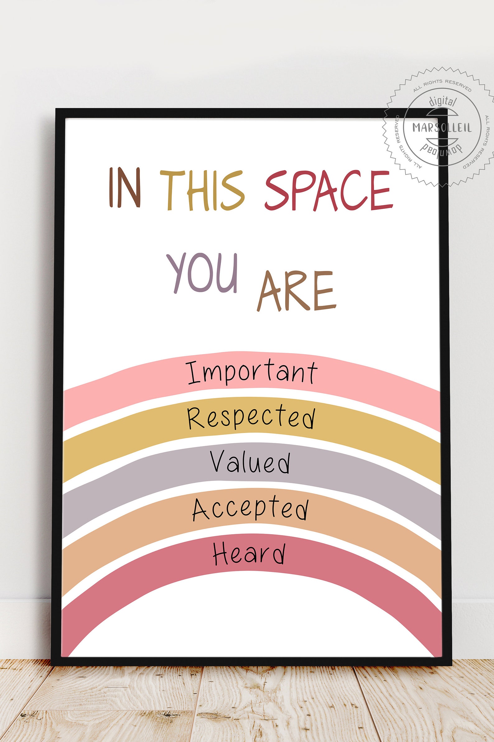 Safe Space Poster Therapy Office Decor School Social Work - Etsy