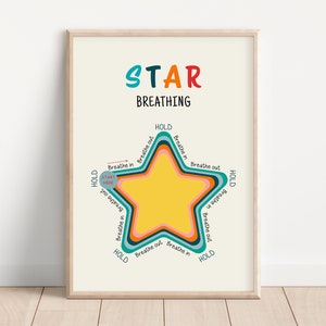 Breathing Exercises, Mindful Breathing Poster, Star Breathing, Anxiety ...