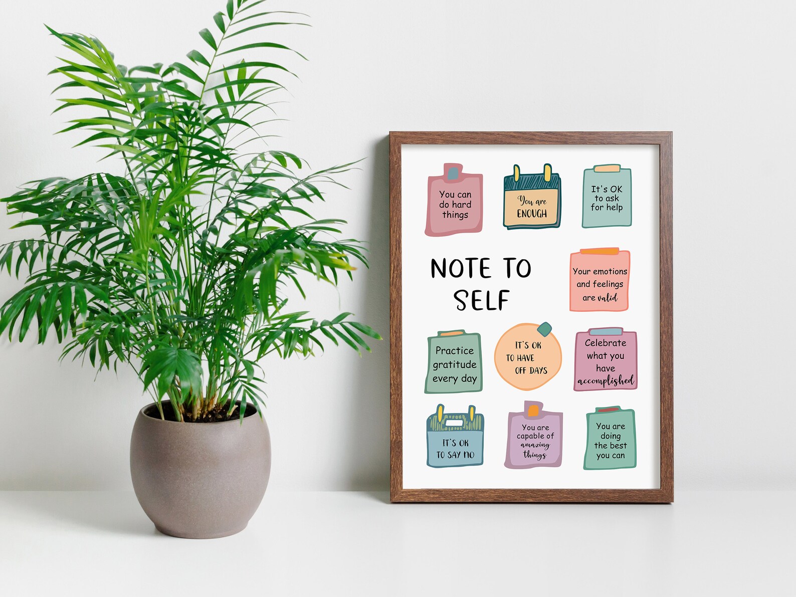 Note to Self Poster Therapy Office Wall Art Mental Health - Etsy