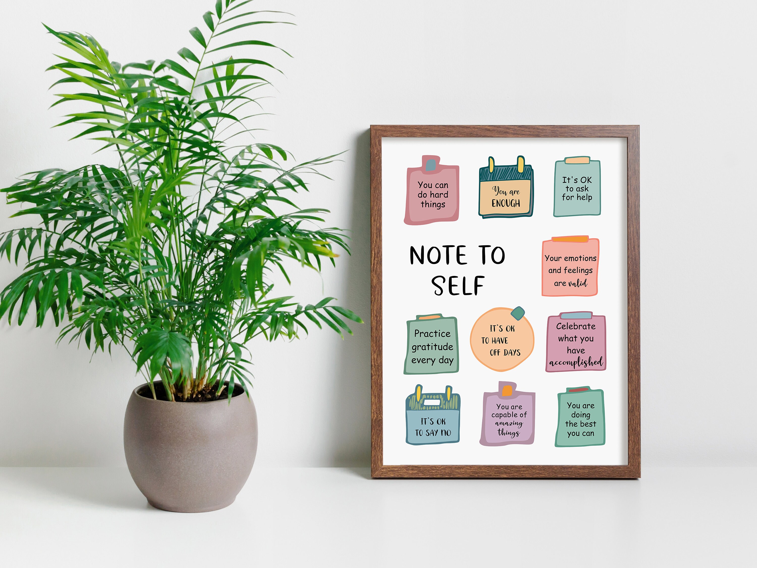 Note to Self Poster Therapy Office Wall Art Mental Health - Etsy