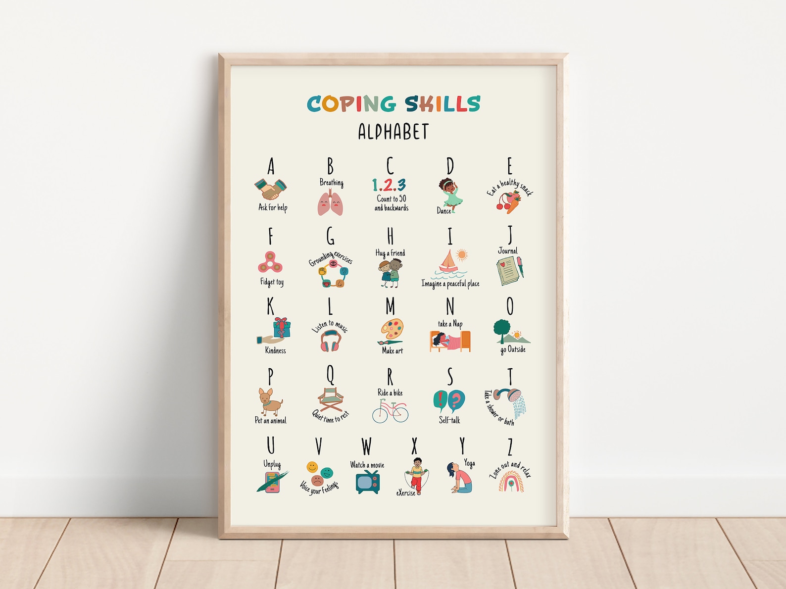 Coping Skills Alphabet Poster, ABC Coping Skills for Kids, School ...